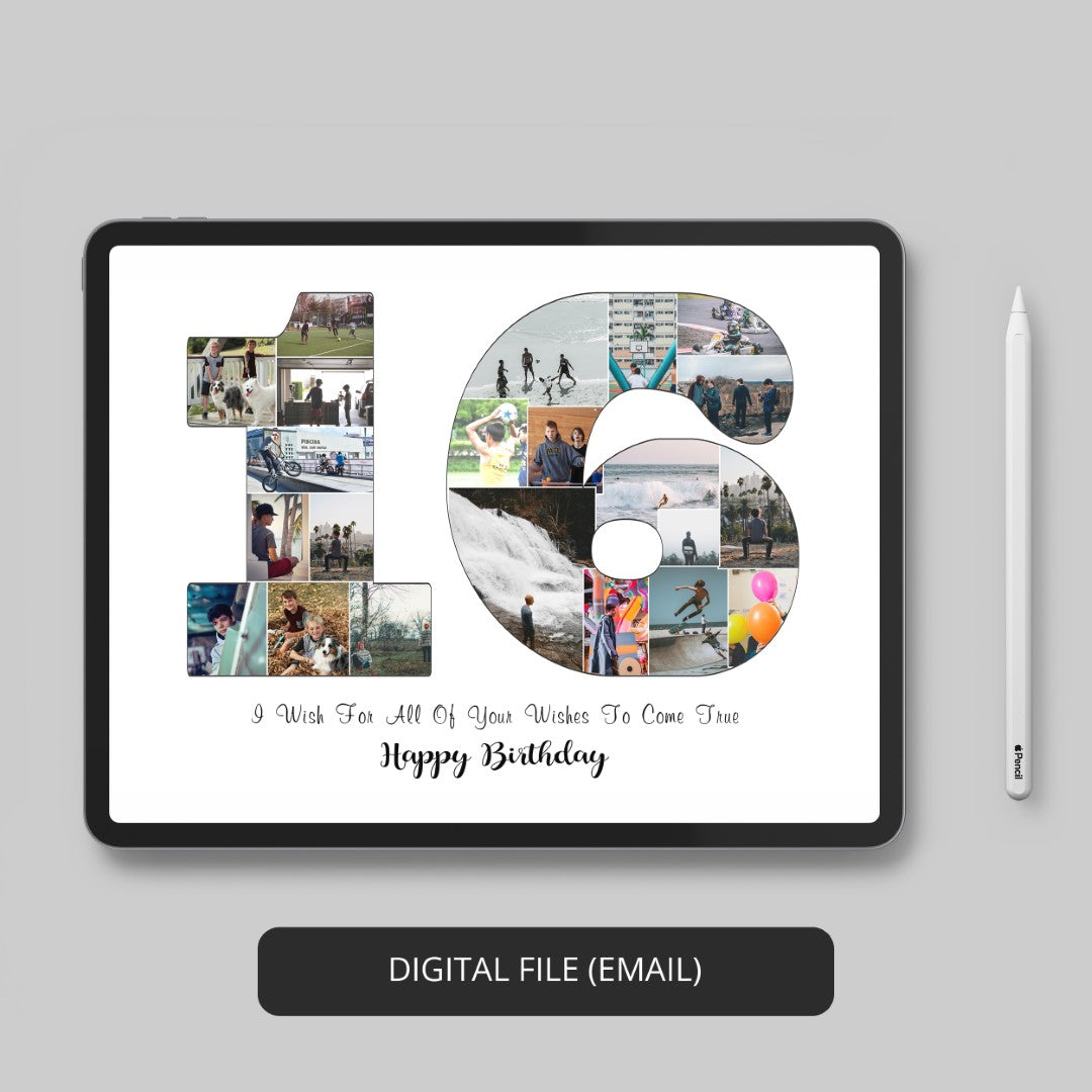 Order & Send Personalized Collage Gift For 16th Birthday Boy Online In ...