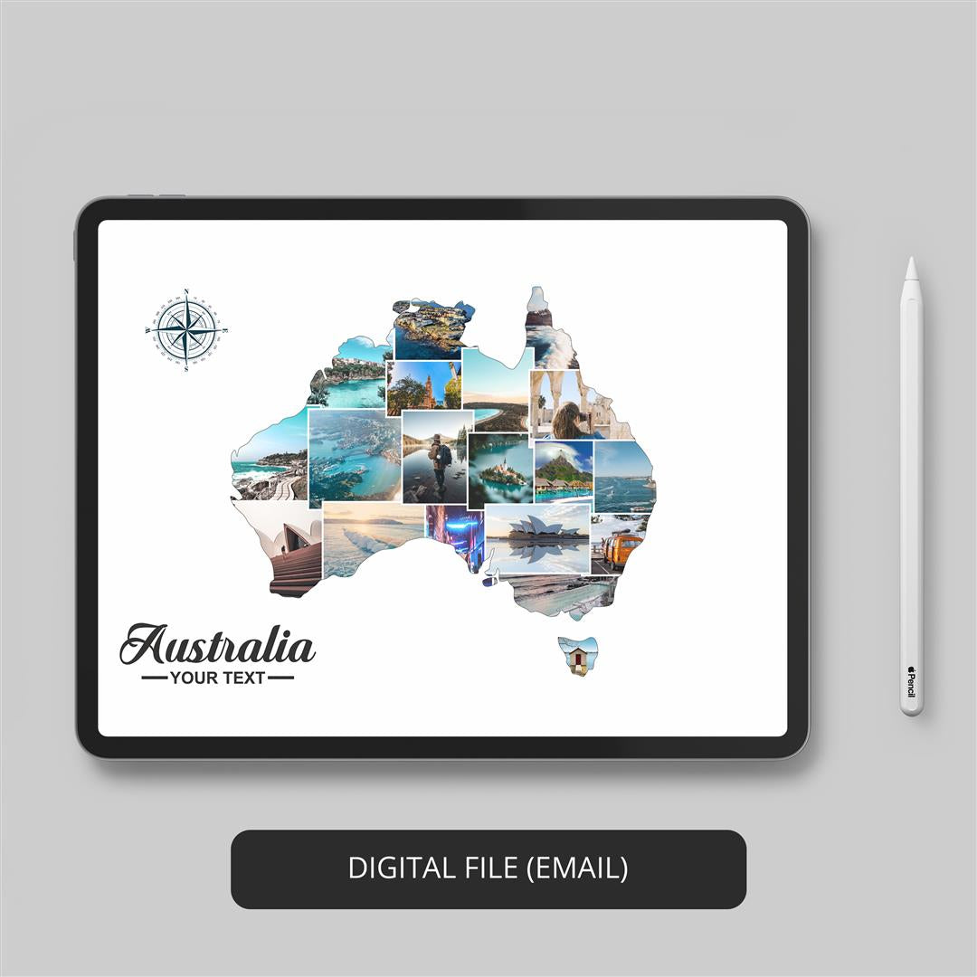 Custom Photo Collage Wall Decor Map Of Australia Gift – CollagemasterCo