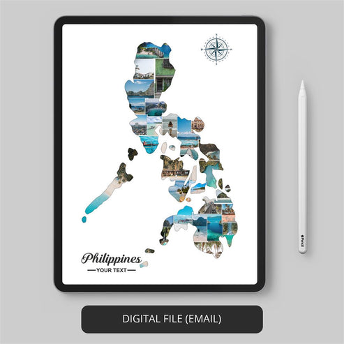 Custom Philippines Map Photo Artwork Collage Decor Gift – CollagemasterCo